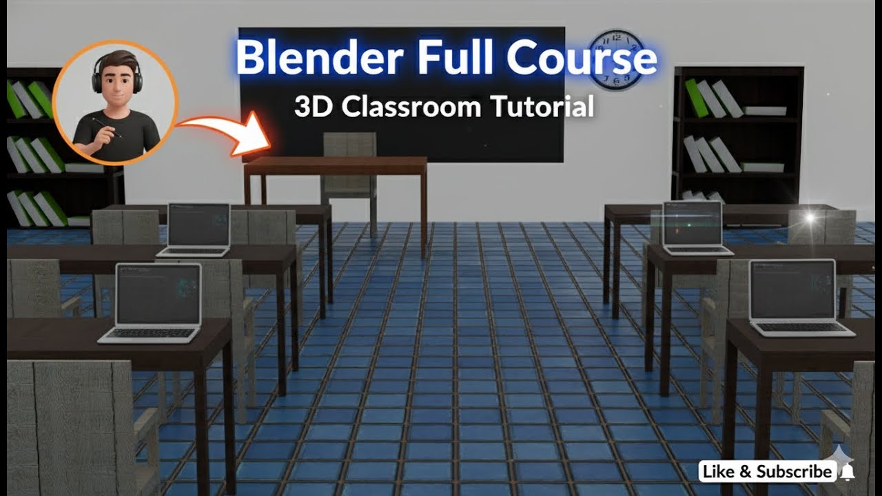 Blender Full Course: Create a 3D Classroom Scene from Scratch! # ...