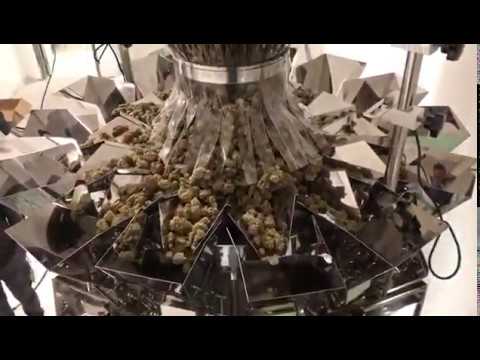 cannabis flower pouch packing machine - YouTube
