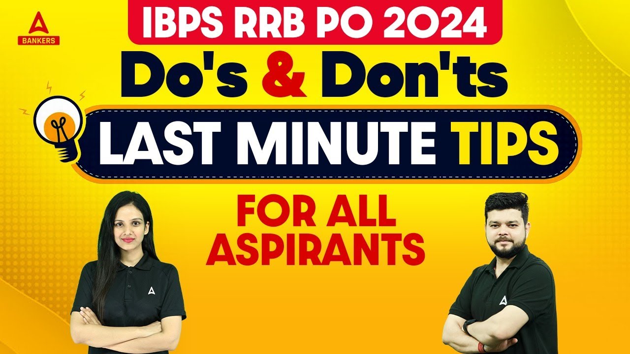 IBPS RRB PO LAST MINUTE TIPS FOR ALL ASPIRANTS | IBPS RRB PO DO'S & DON ...