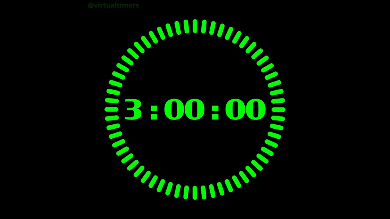 3 Hours Countdown Timer with Alarm and Progress Visualizer - Radial ...
