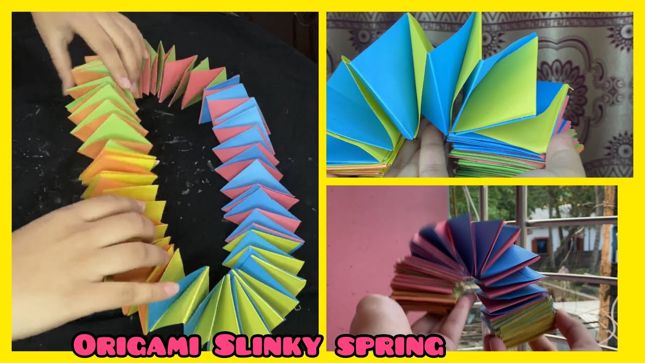 How to make easy ORIGAMI Slinky spring || Paper ORIGAMI || DIY Craft ...