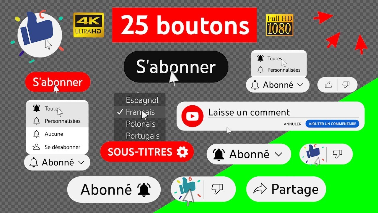 Je vais animations de boutons pour les YouTubers S'abonner, Like ... Je vais animations de boutons pour les YouTubers S'abonner, Like ...