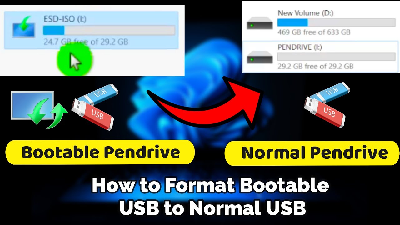 How to Format Bootable Pendrive | Bootable Pendrive ko Normal Kaise ...