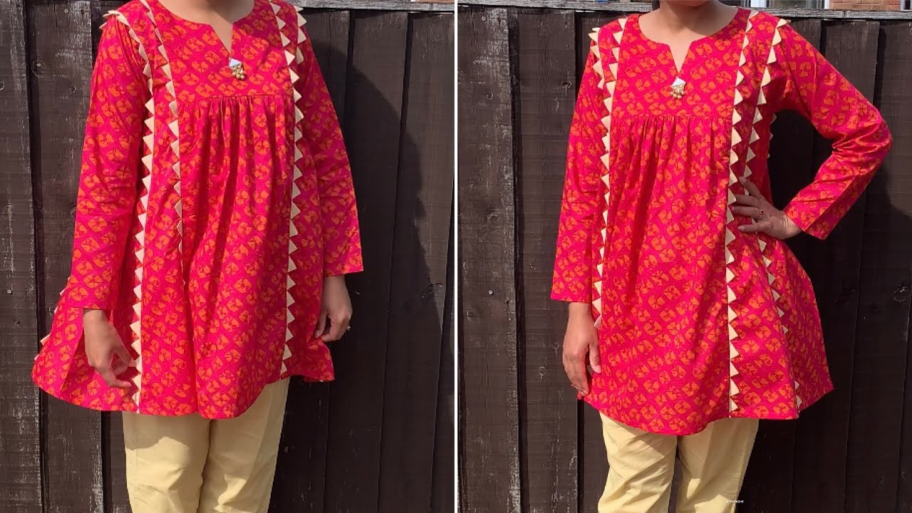 Latest short summer frock cutting and stitching tutorial - YouTube