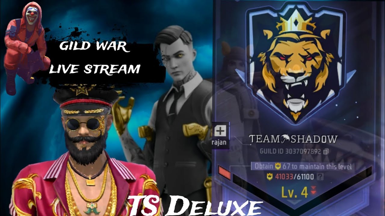 🍷🗿Free Fire Live Stream Guild War 7 O'clock Tamil (TS shadow) (TS thunder) (TS POWER ) - YouTube