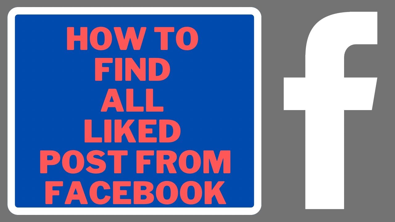 How to find all your liked post on Facebook - YouTube