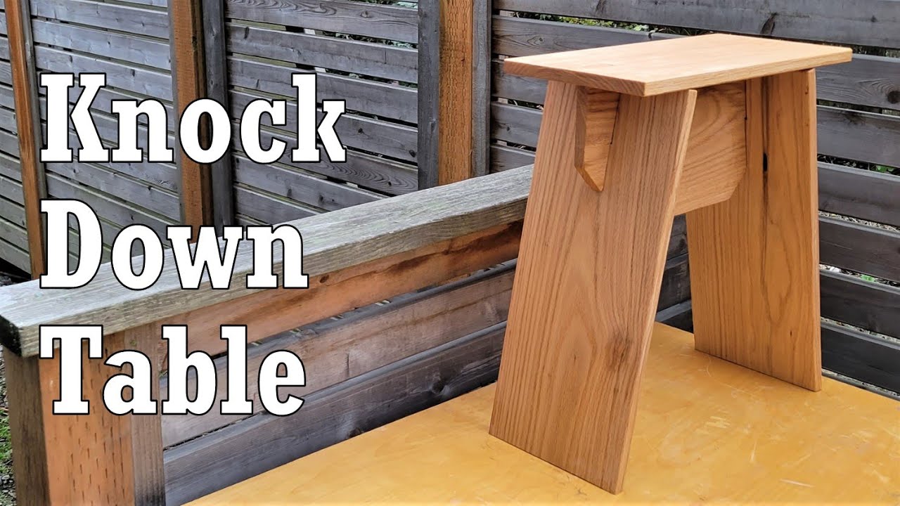 KNOCK DOWN SIDE TABLE BUILD // Space Saving Furniture - YouTube