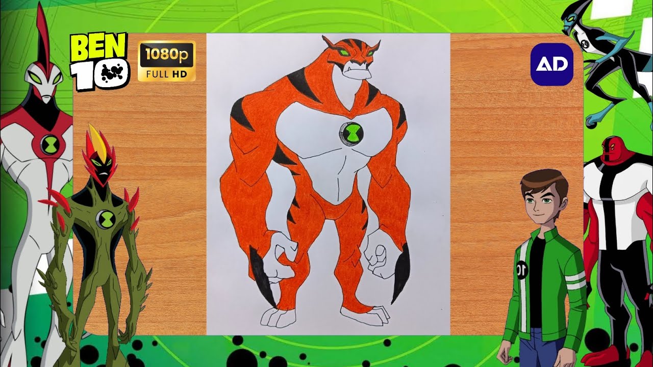 "Ben 10 alien realistic drawing step-by-step tutorial"Epic Ben 10 Alien Drawing Watch the ...
