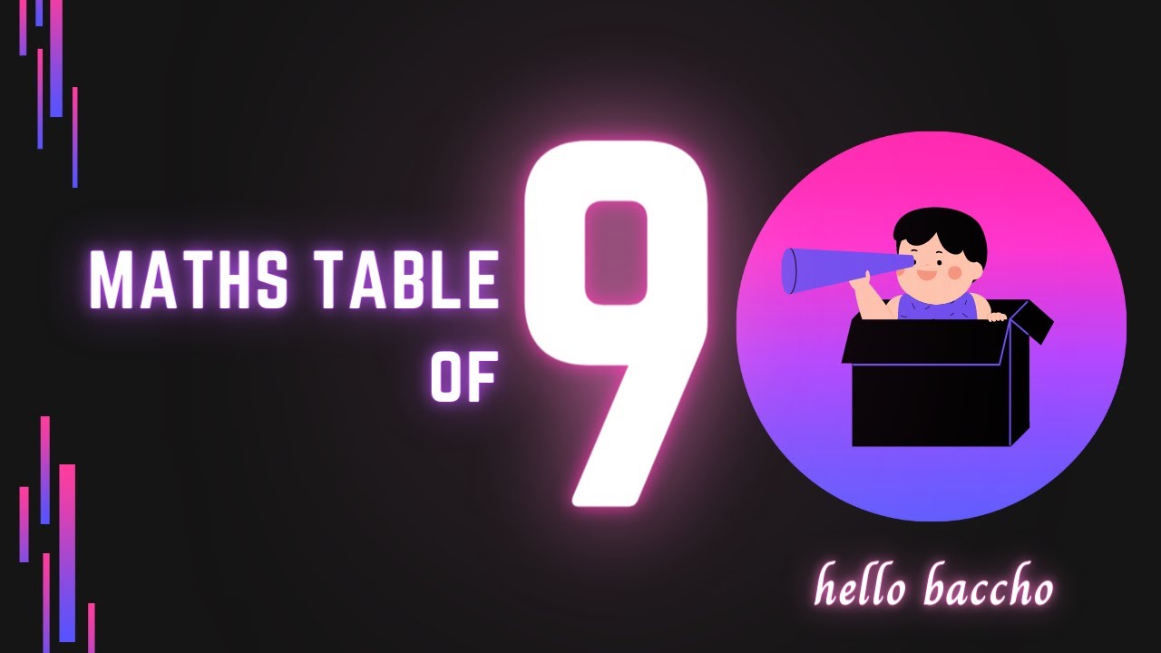Multiplication Table of 9 | Table of 9 in english | Maths Table | hello ...