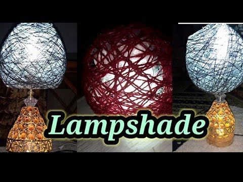 How to make homemade lampshade with thread - YouTube