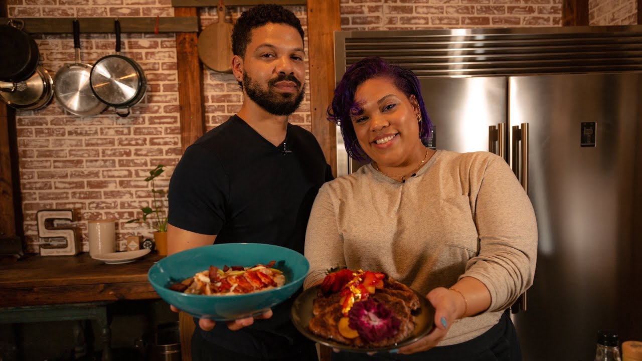 Chef Lovely makes her delicious LOBSTER & GRITS Jake makes his ...