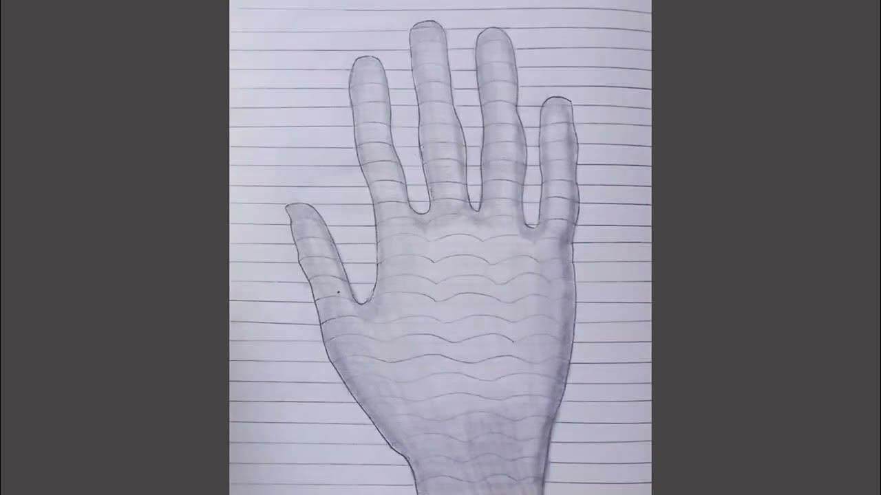 How to draw a 3D Hand 🤔- Tricks Art Optical illusion 😱 - YouTube