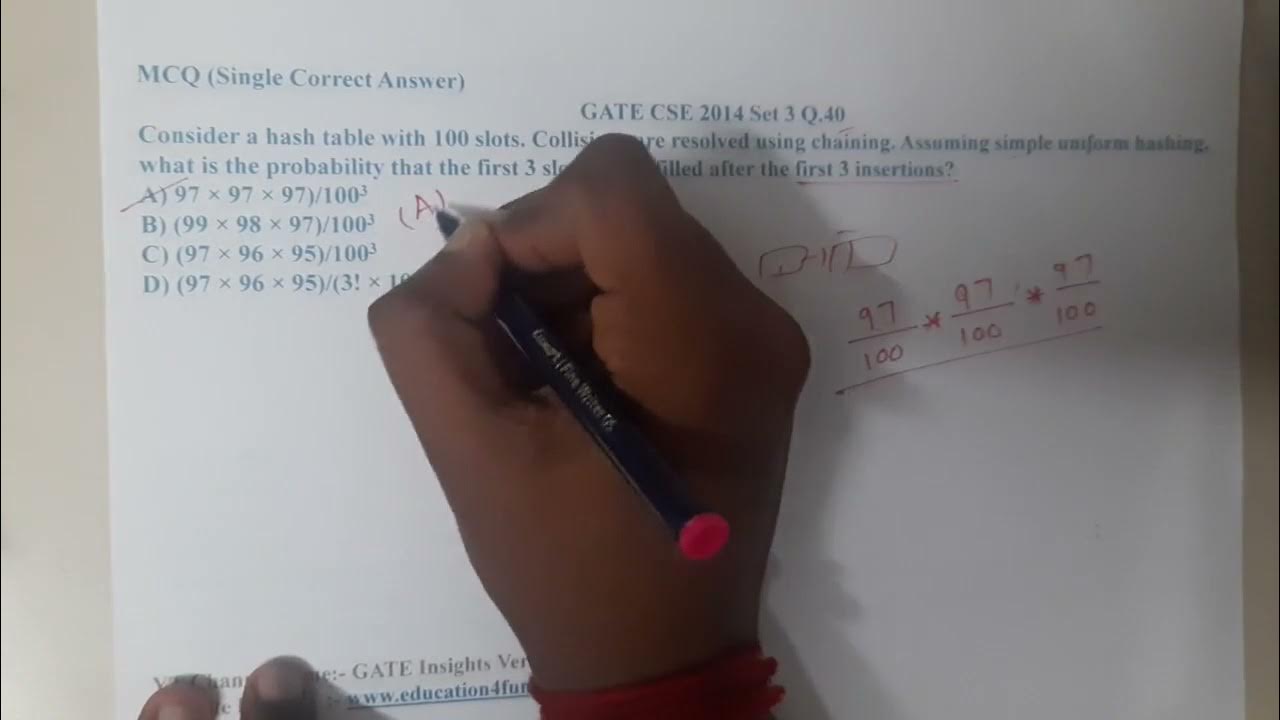 GATE CSE 2014 SET 3 Q 40 || Hashing ||Data Structure || GATE Insights Version: CSE - YouTube