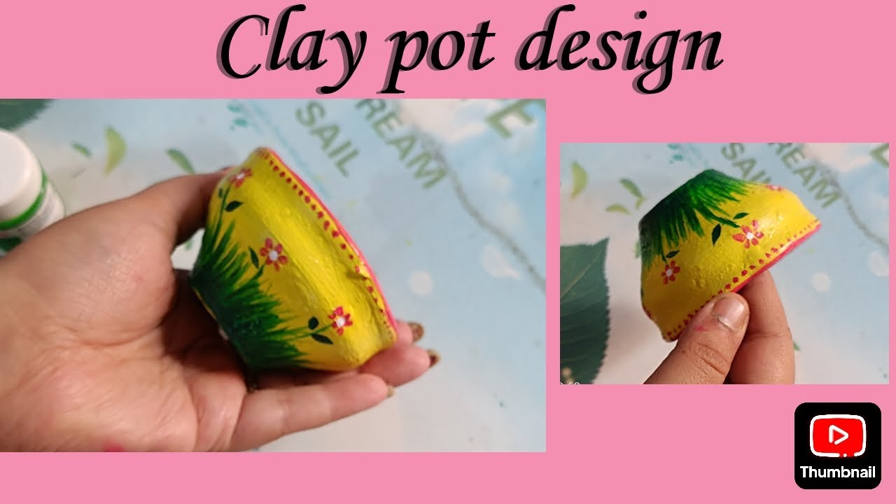 Design on clay pot ।। Drawing ।। Kids should try this on their Yogurt ...
