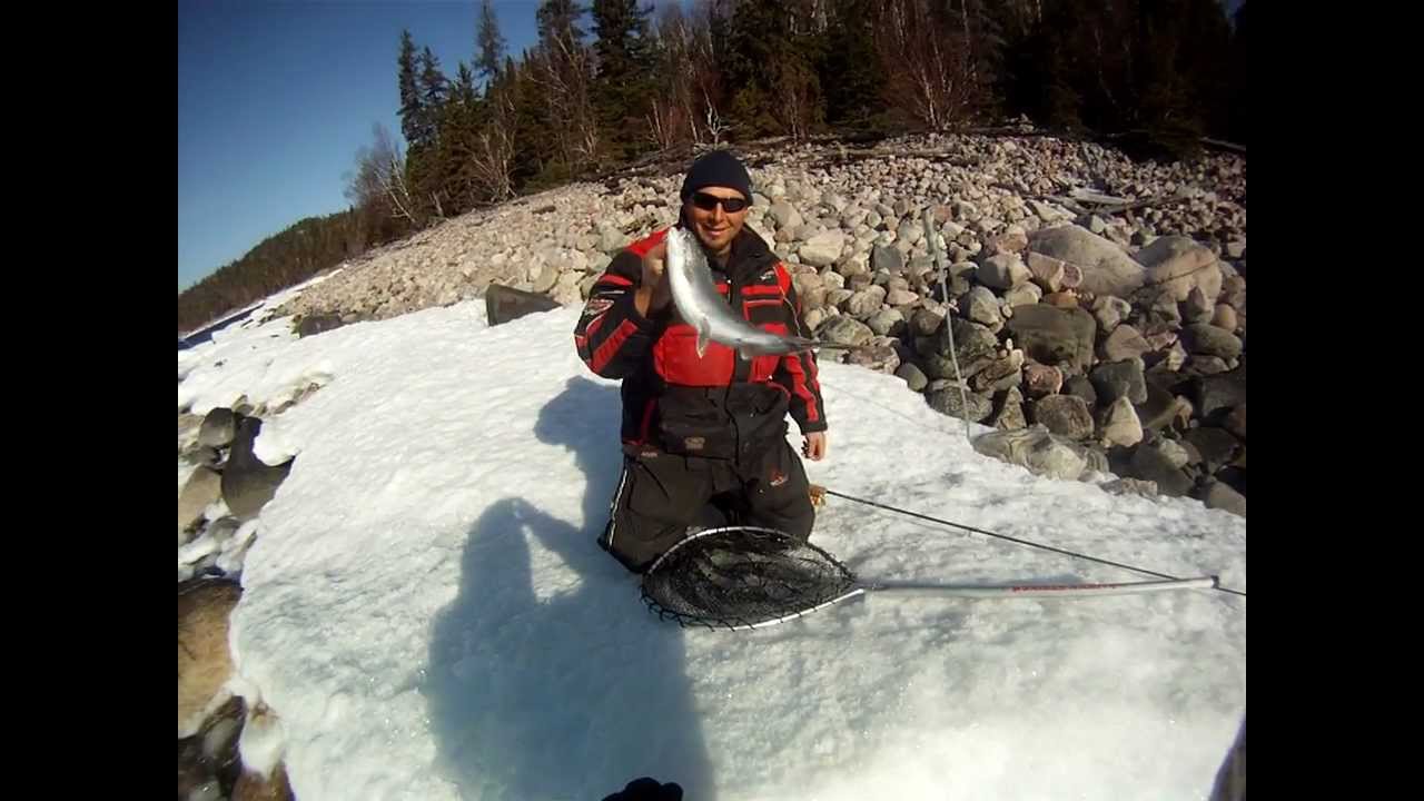 Spring Rainbow Trout fishing in Lake Superior - YouTube