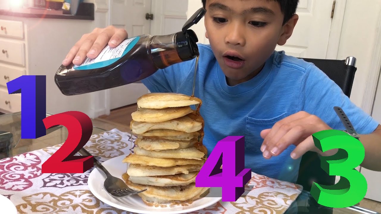 10 little numbers learn to count 1-10 with pancakes - YouTube