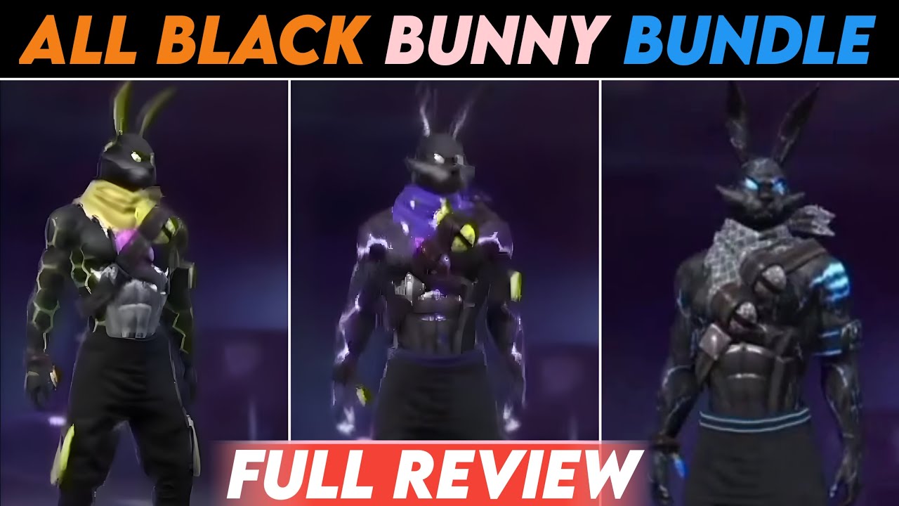 ALL TYPES BLACK 🖤 BUNNY 🐰 BUNDLE 😍 REVIEW - Garena Free Fire - YouTube