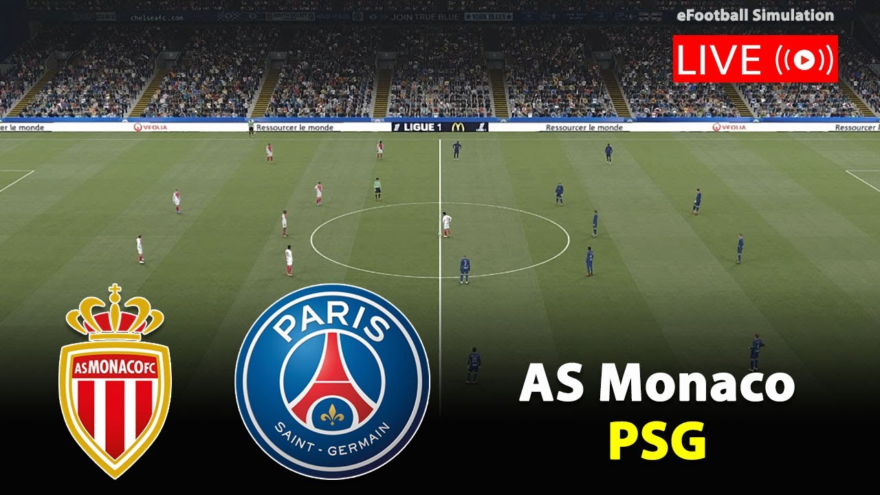 🔴Live- AS Monaco vs PSG | Ligue 1 2025/26 | PES21 Game Simulation - YouTube