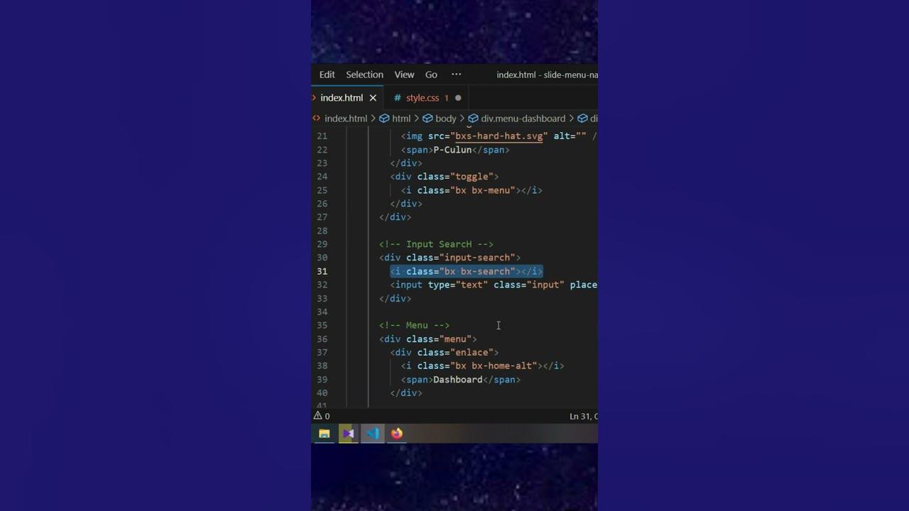 #Part15 Membuat Slide Menu Navigator Menggunakan HTML, CSS & Javascript ...