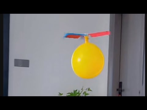 Balloon helicopter flying toy || flying toy | Balloon Crafts || balloon ...