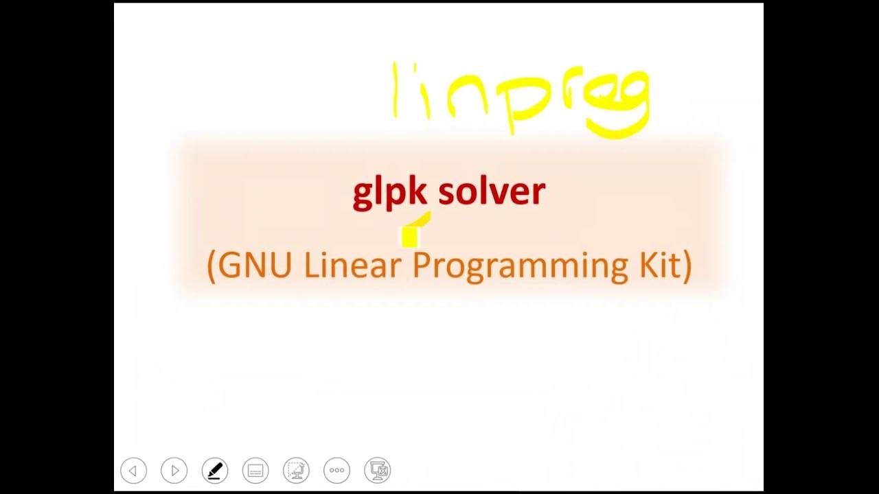 Lecture 5.4 - GLPK Solver | Genome Scale Metabolic Models - YouTube