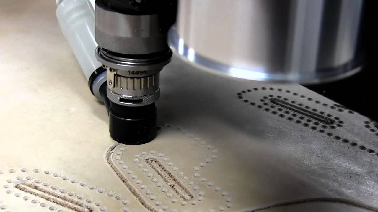 2550 CNC Router / Engraver cutting Holster Pattern on Leather - YouTube