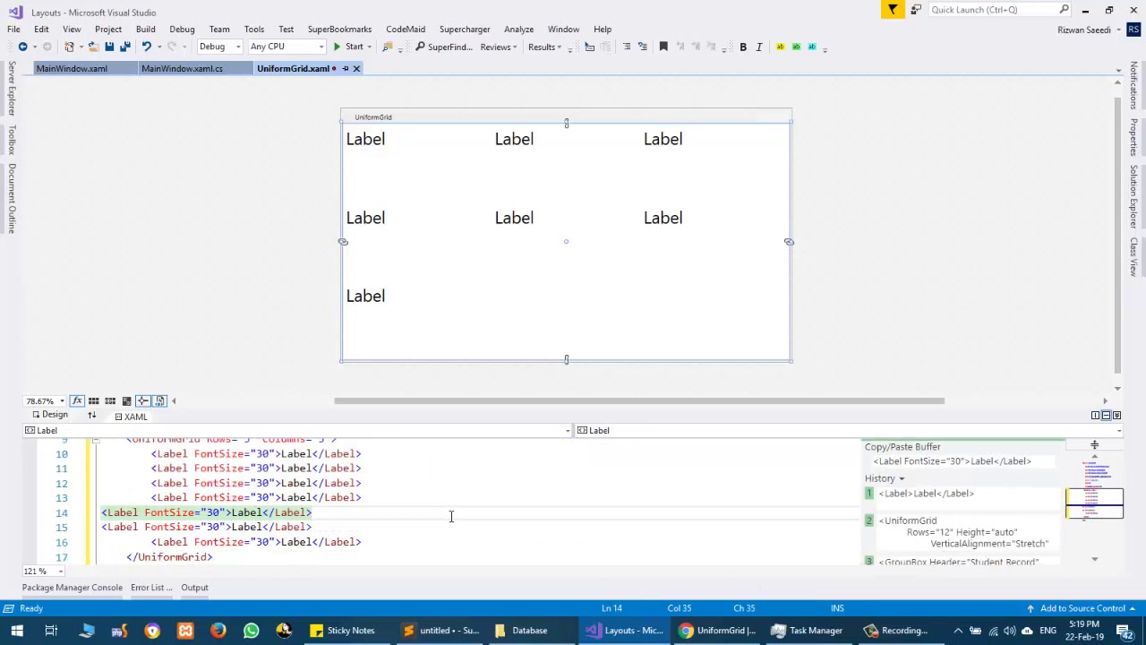 WPF How to use UniformGrid - YouTube