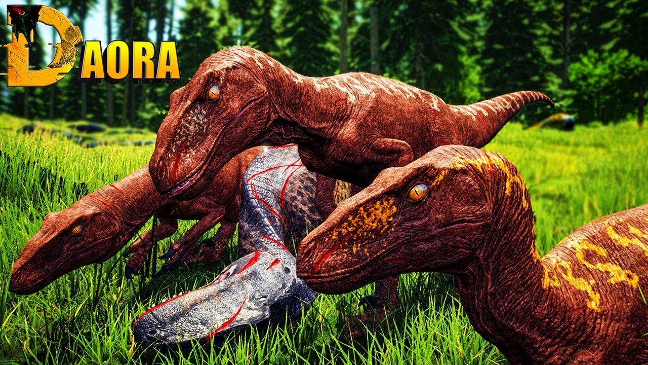 The Isle - Trio Red Utahraptor Caçadores + Spinosaurus | Gameplay PT/BR ...