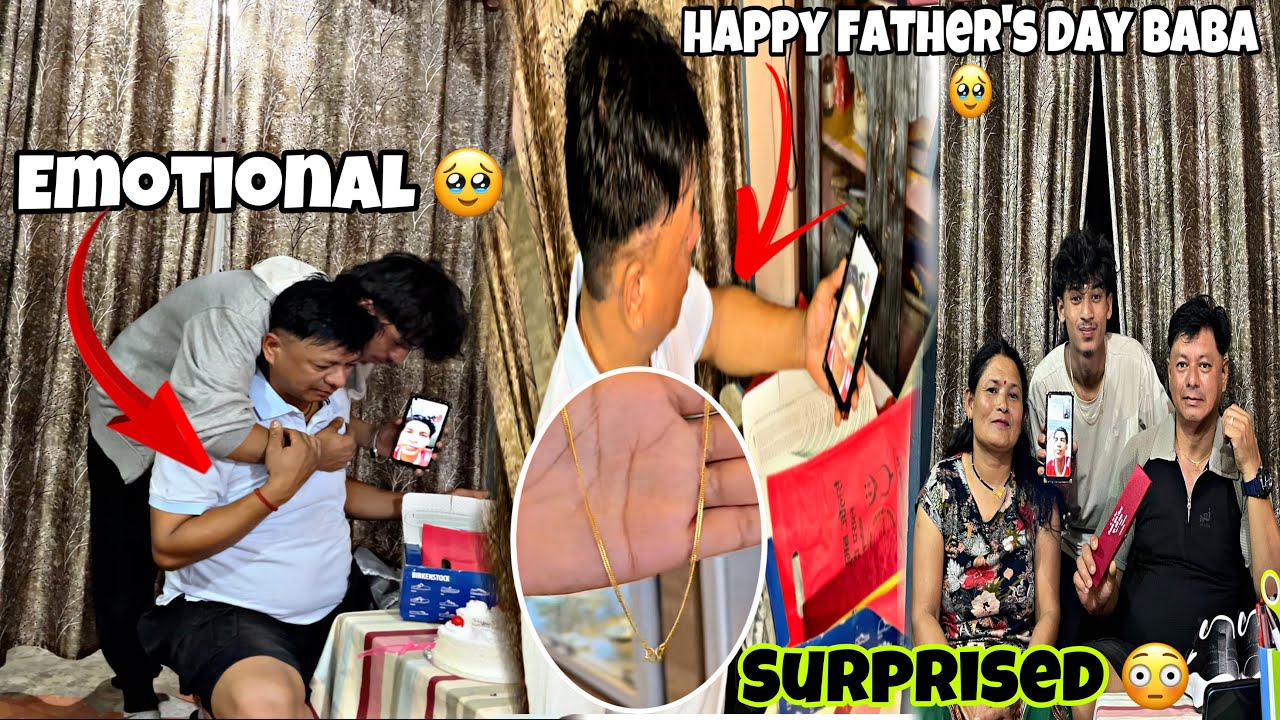 Father’s Day ma Babalai japan 🇯🇵 bata yesto surprised 😳 pathaidida baba ...