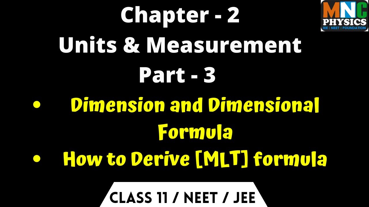 Dimension and Dimensional Formula || Units and Measurement || How to ...