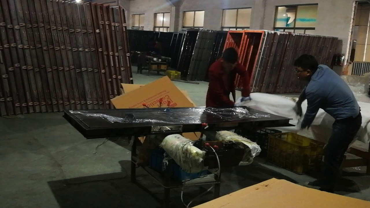 Skillful steel door packaging workers - YouTube