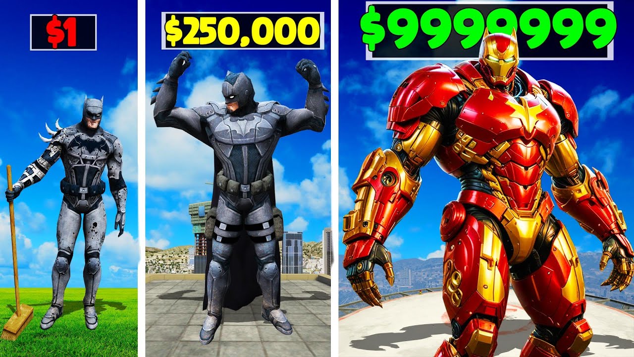 $1 to $1,000,000 BATMAN In GTA 5! - YouTube