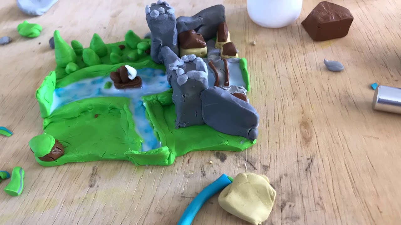 Landscape out of polymer clay - YouTube
