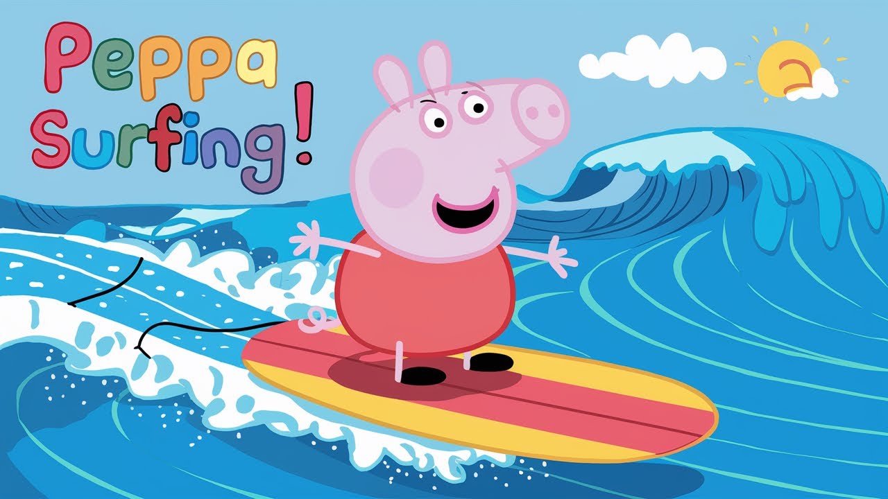 Peppa Pig surfing | nice children’s song | NurseryRhymes Preschool ...