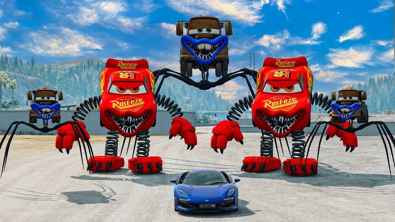 Cars Obstacle Course with MONSTERS - NEW HOUSE HEADMATER & NEW BOXY BOO ...