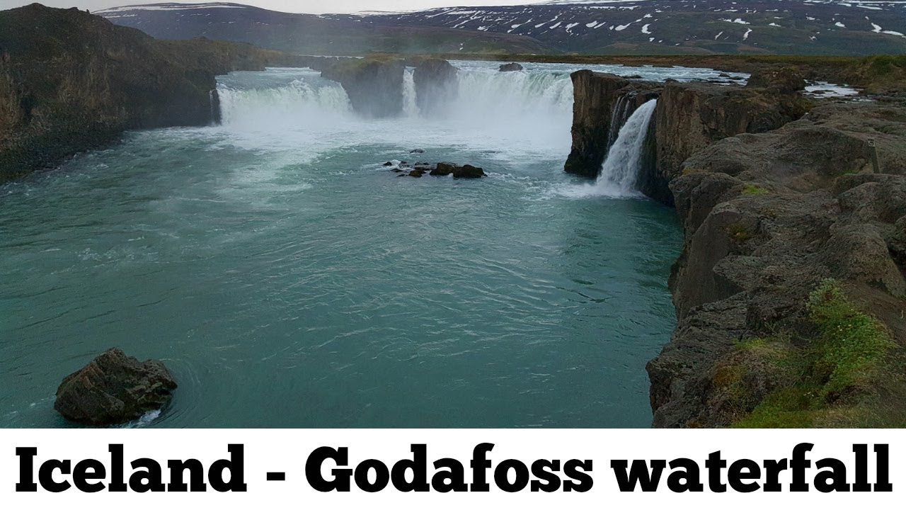 Godafoss waterfall Drone Aerial Video Top 10 Waterfalls of the gods ...