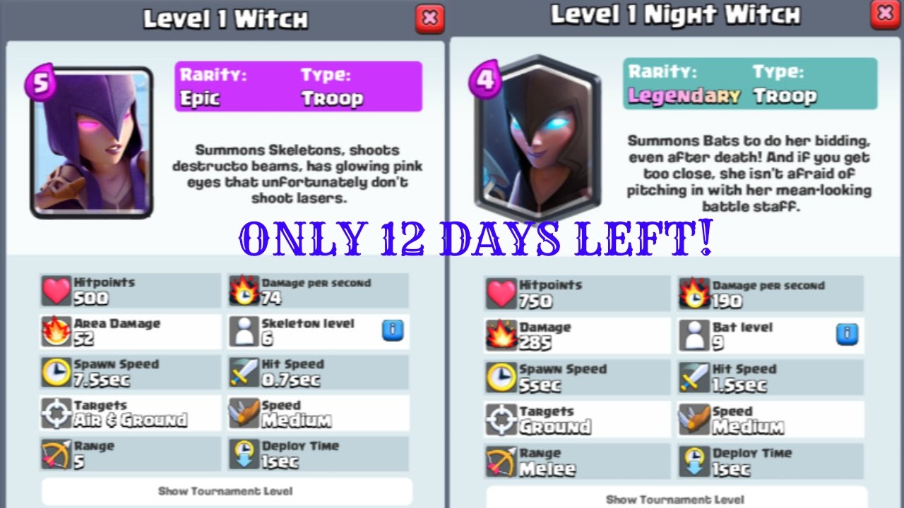 NIGHT WITCH THE NEW LEGENDARY CARD CLASH ROYALE! - YouTube