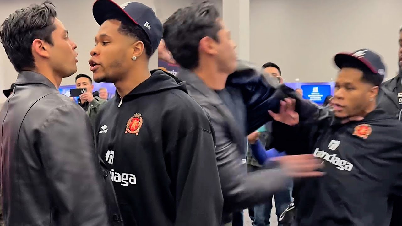 Ryan Garcia CONFRONTS & PUSHES Devin Haney as NEAR BRAWL happens at ...