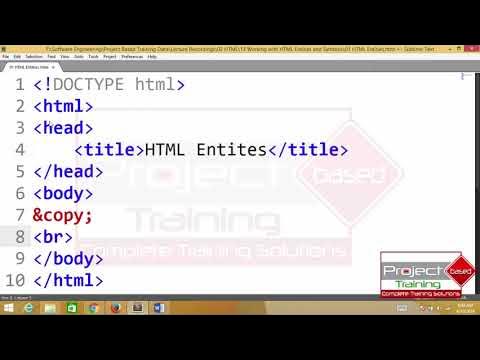 023 HTML for Absolute Beginners HTML Entities Hindi+Urdu - YouTube