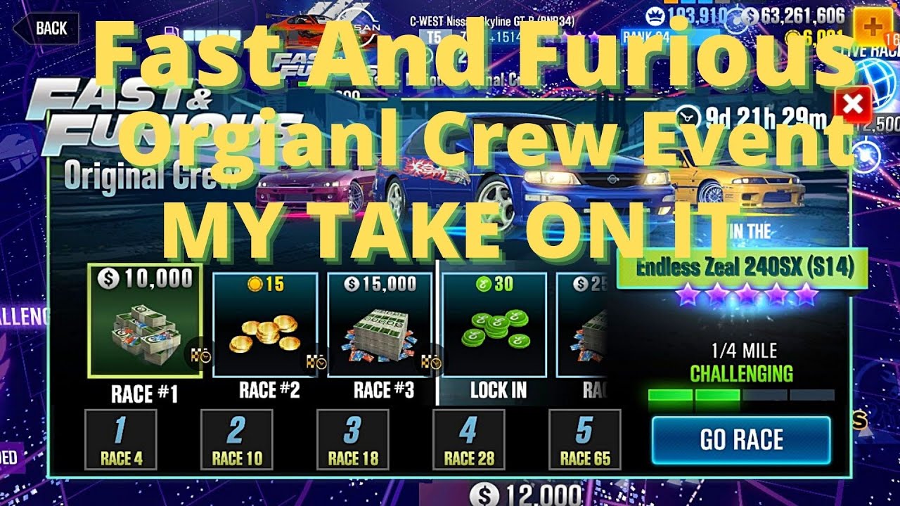 CSR 2 Racing EP 160 Fast and Furious Original Crew Event MY TAKE ON IT ...