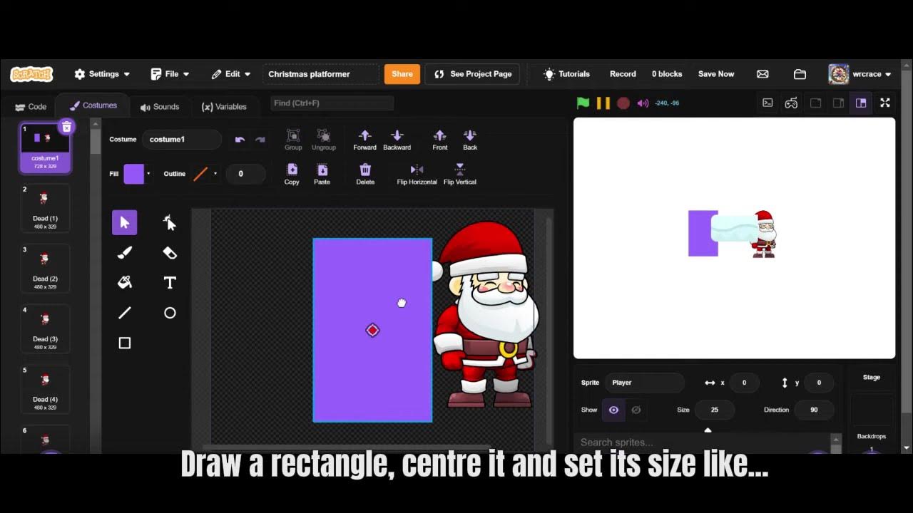 Christmas platformer in scratch part 1 - YouTube