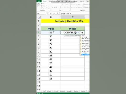 Interview Tricks - Convert Units #shorts #excel #exceltutorial @corecodeclasses - YouTube