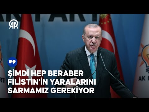 Cumhurbaşkanı Erdoğan: Şimdi hep beraber Filistin'in yaralarını sarmamız gerekiyor