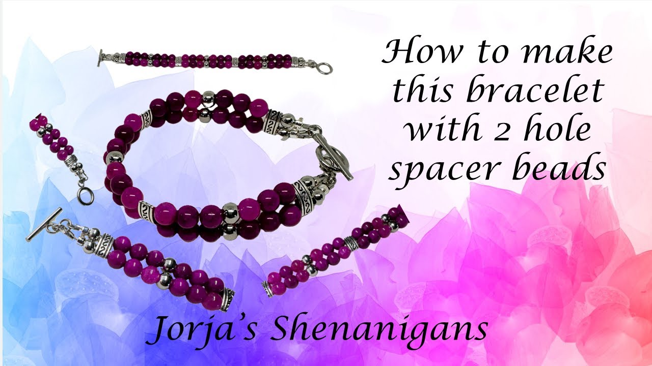 How To Make a Bracelet with 2 hole beads, Sugulite Beads and Locking ...