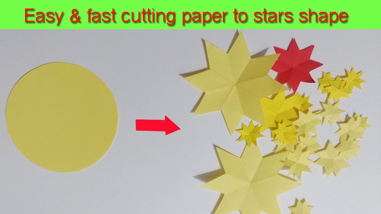How to make paper star cutting/ Paper craft DIY/ Star paper/ Cutting ...