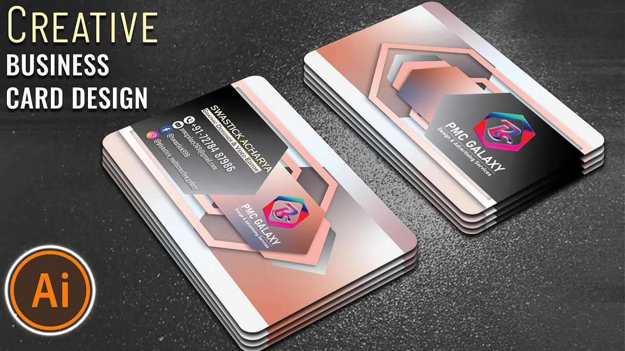 Business Card Design | Adobe Illustrator Tutorial | Visiting Card ...