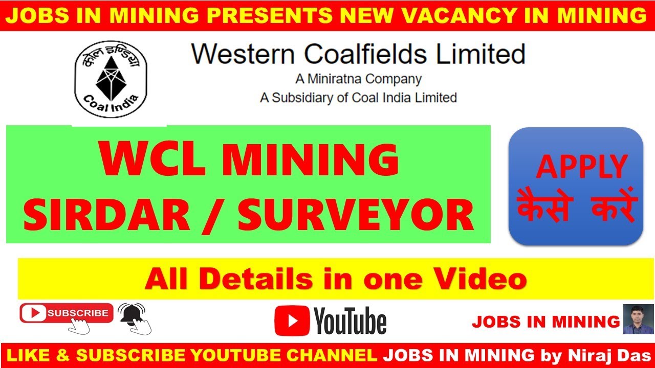 WCL MINING SIRDAR AND SURVEYOR - HOW TO APPLY - YouTube
