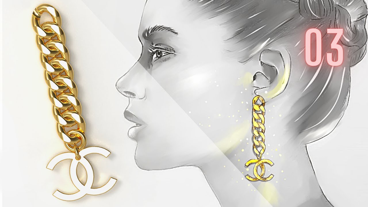 Design Chanel Earring with 3D Rhino - Jewelry CAD Design | تصميم ...