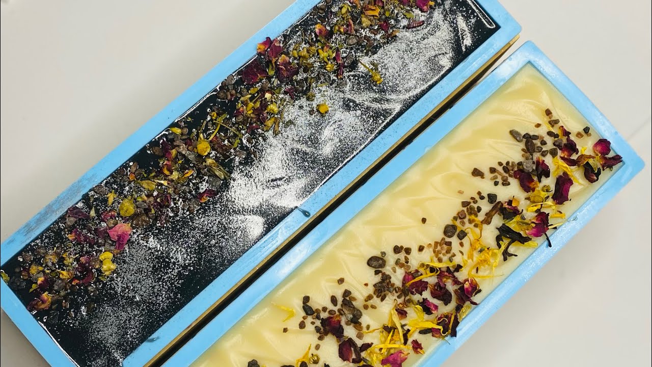 Making of Ashwaghanda and Charcoal soap. Cold process soap making - YouTube