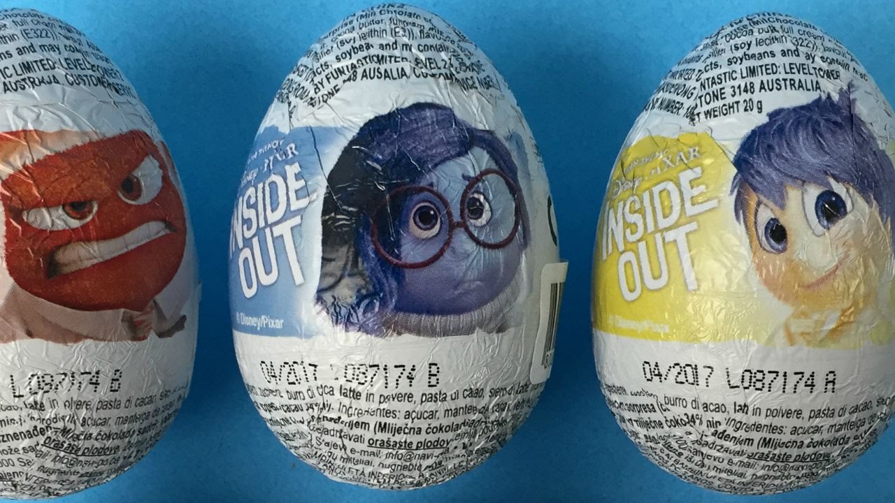 INSIDE OUT Chocolate SURPRISE EGGS!!! Sadness Fear Disgust Anger Joy ...